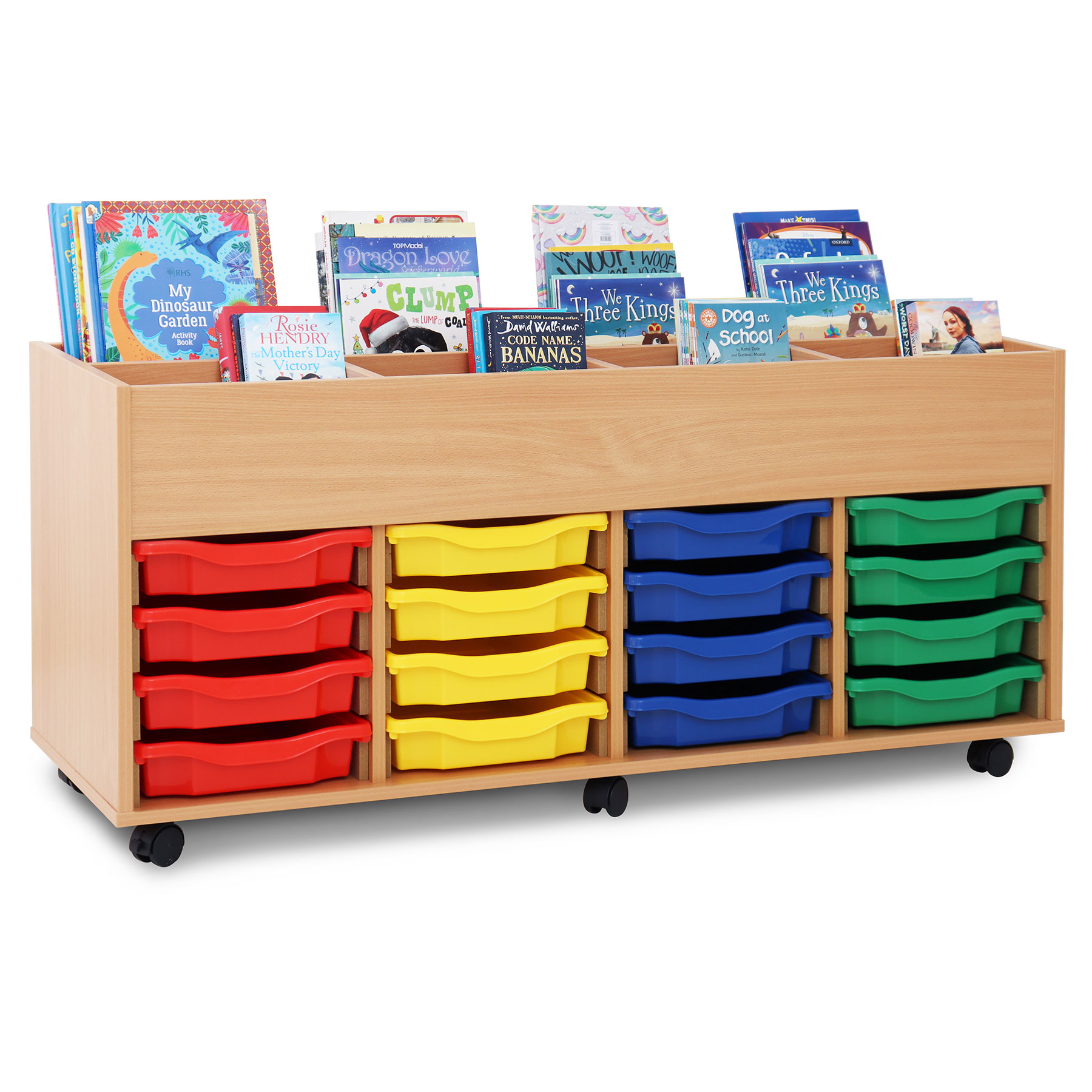 Monarch 8 Bay Mobile Kinderbox with 16 Single Tray Storage ...