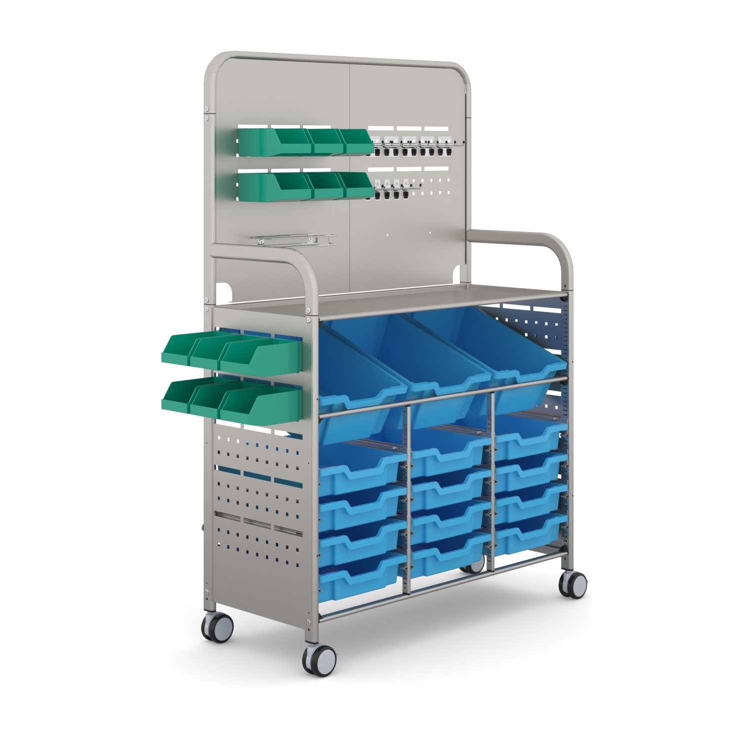 Callero MakerSpace Trolley - 3 Deep & 12 Shallow Trays | theClassroom.co