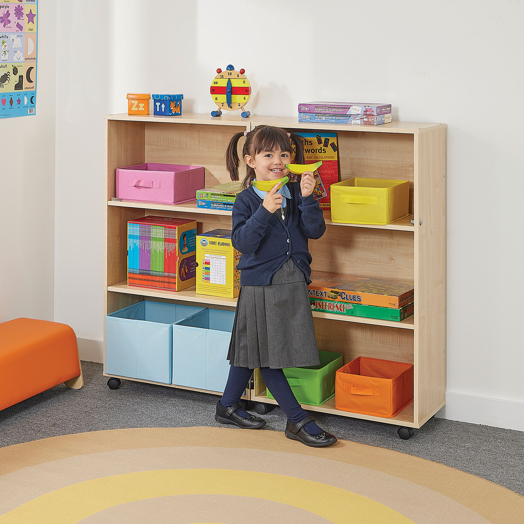 Maple Mobile Fold Away Bookcase | theClassroom.co