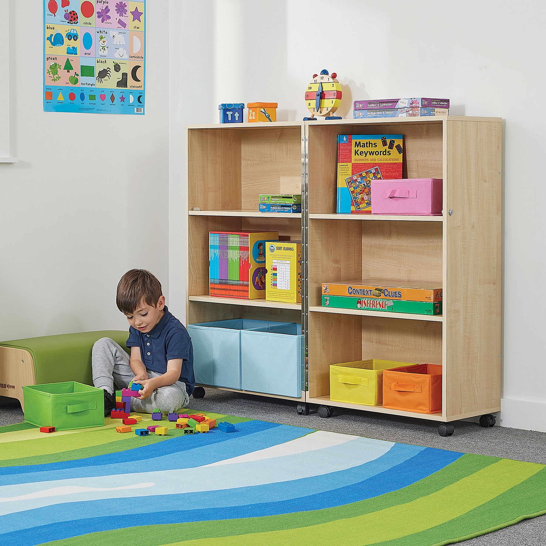 Maple Mobile Fold Away Bookcase | theClassroom.co