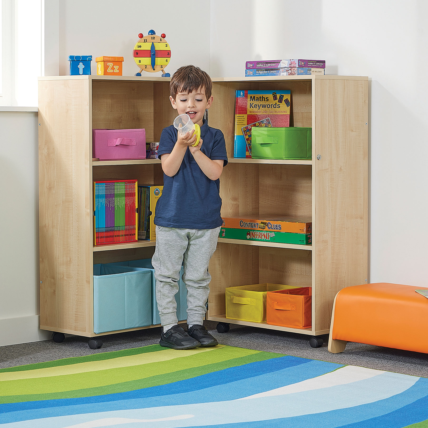 Maple Mobile Fold Away Bookcase | theClassroom.co