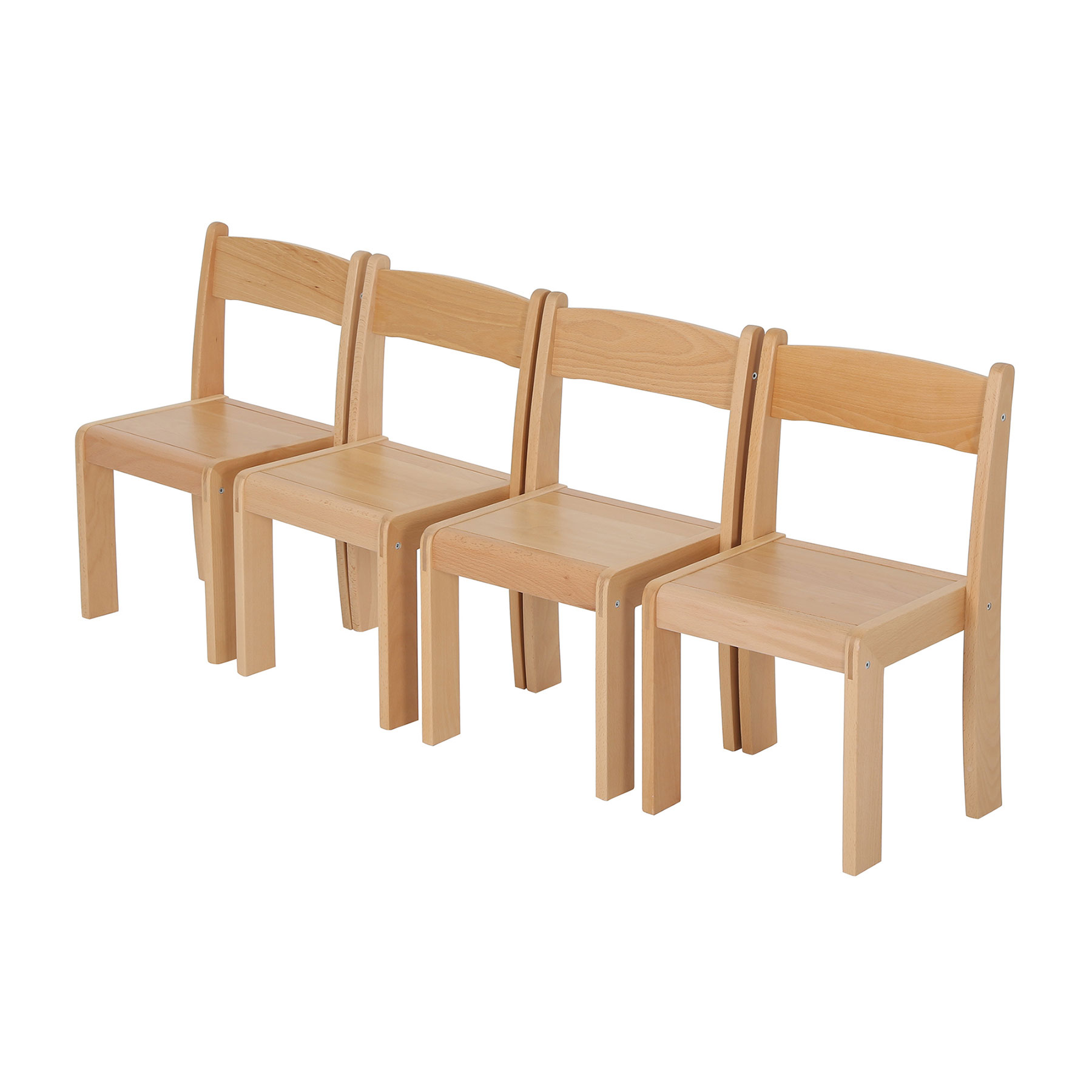 Children's Wooden Stacking Children's Chair - Beech (Pack of 4) | theClassroom.co