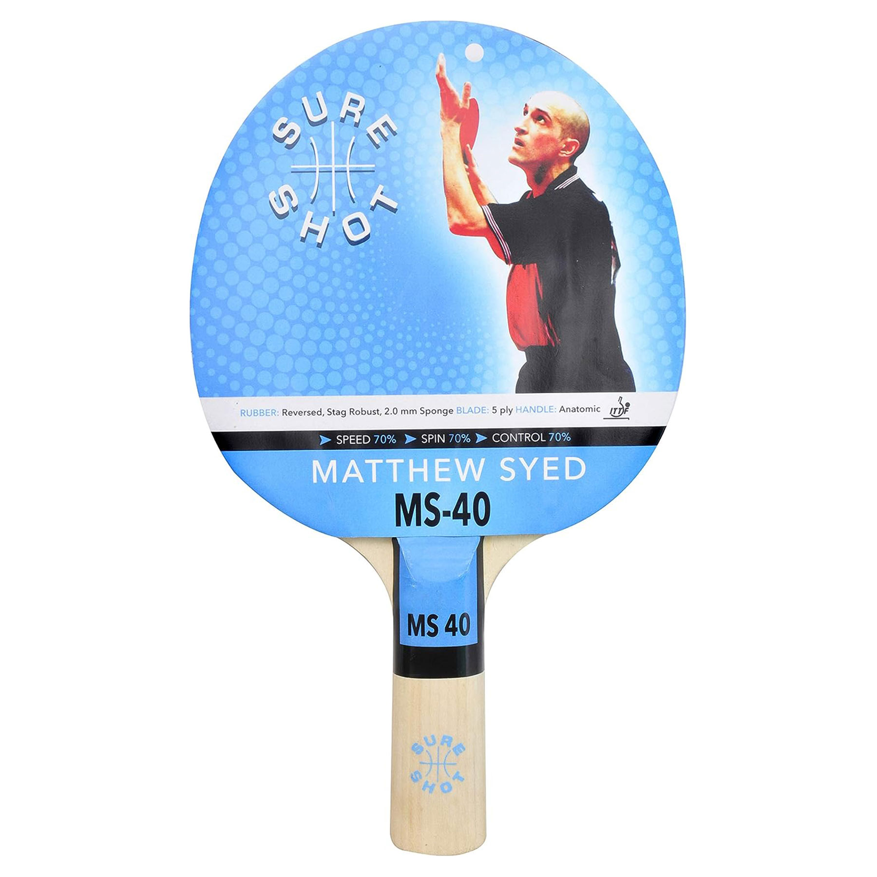 Sure Shot Matthew Syed 40 Table Tennis Bat | theClassroom.co