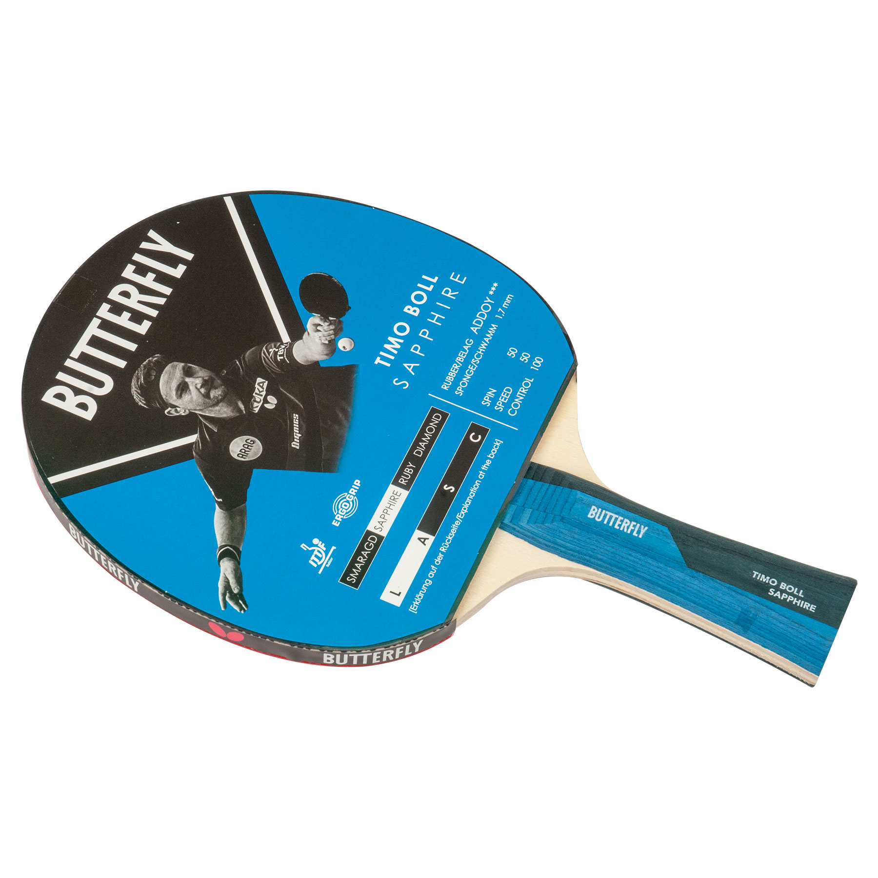 Butterfly Timo Boll SAPHIRE Table Tennis Bat | theClassroom.co