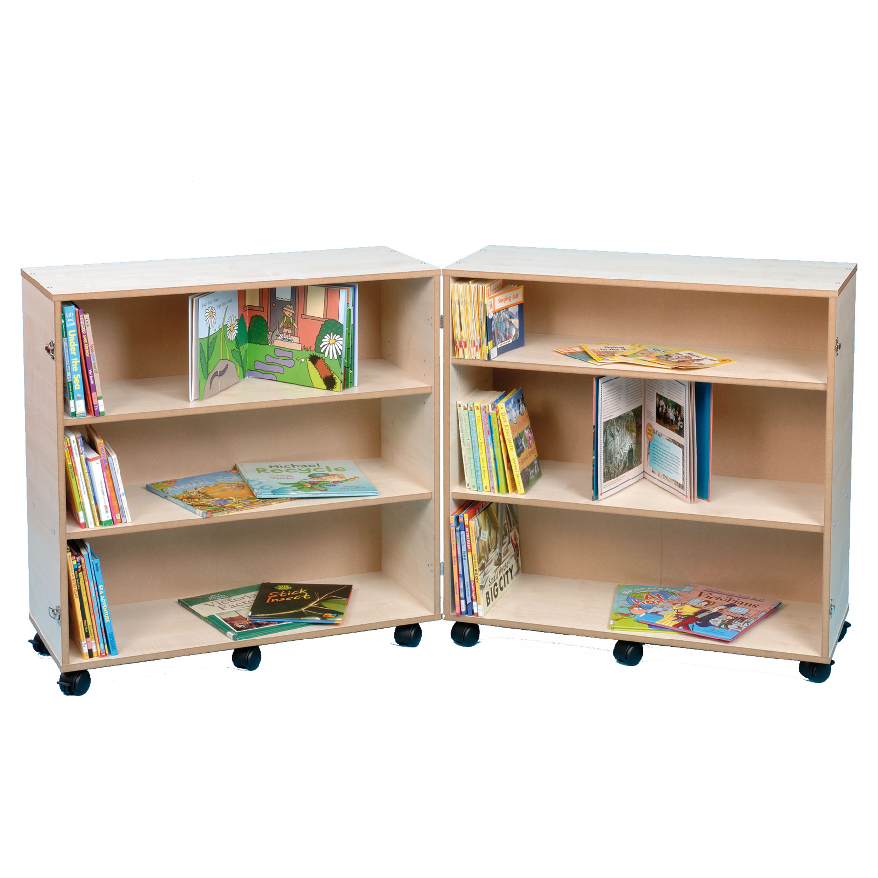 Free Standing Classroom Hinged 3 Shelf Unit | theClassroom.co
