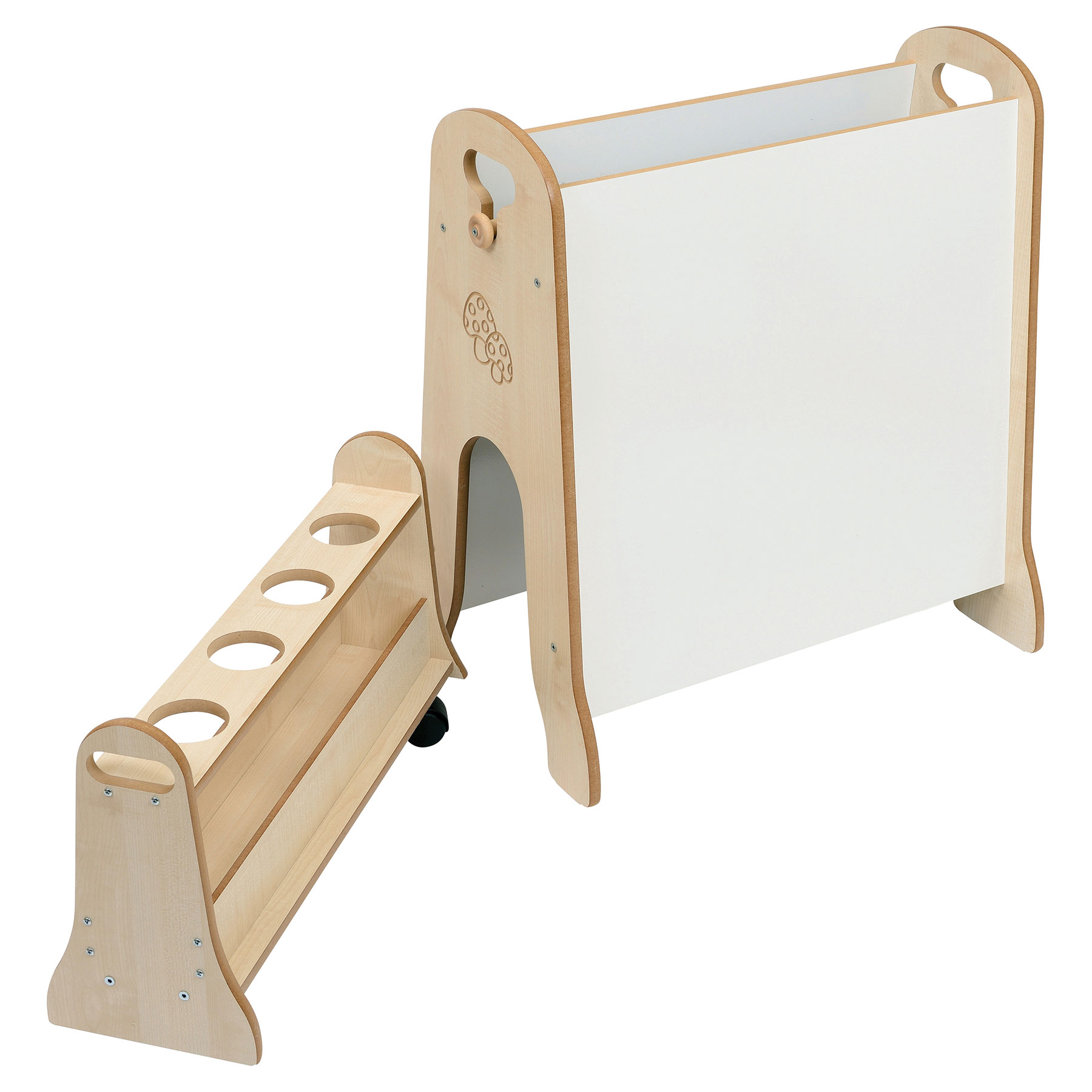Children's Blackboard / Whiteboard Mini Easel + Storage Trolley ...