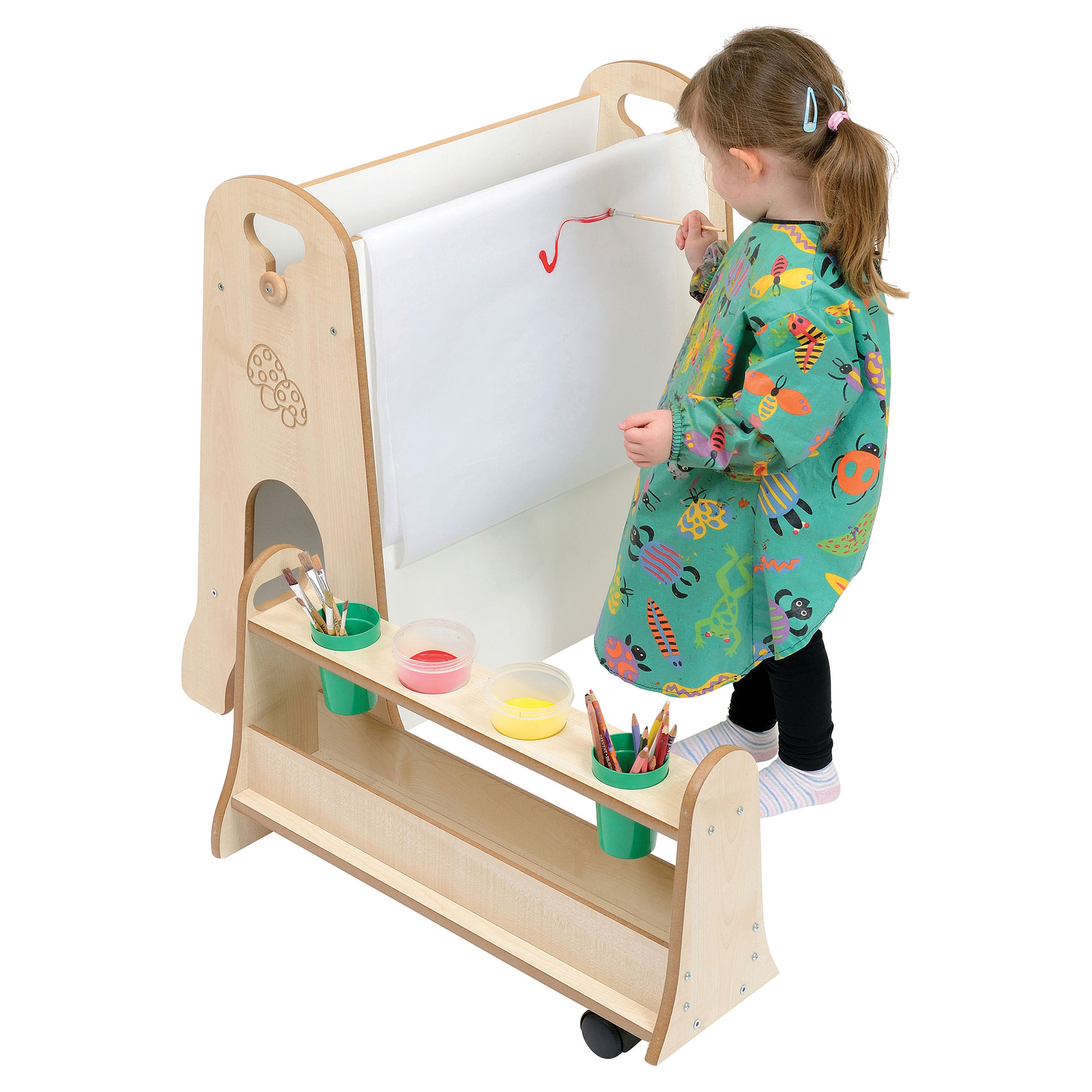 Children's Blackboard / Whiteboard Mini Easel + Storage Trolley ...