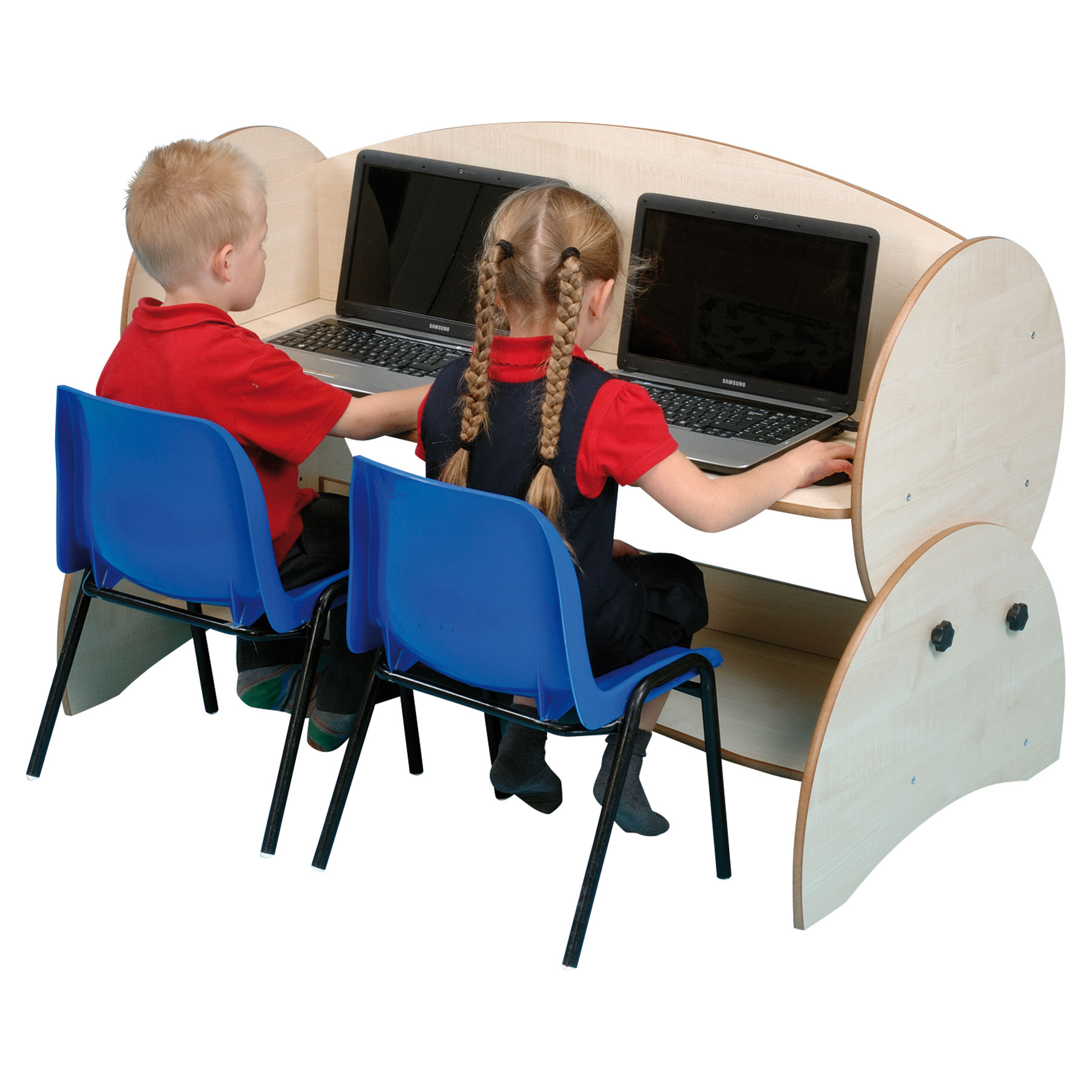 Children's Wide Low-Level Adjustable Computer Desk | theClassroom.co