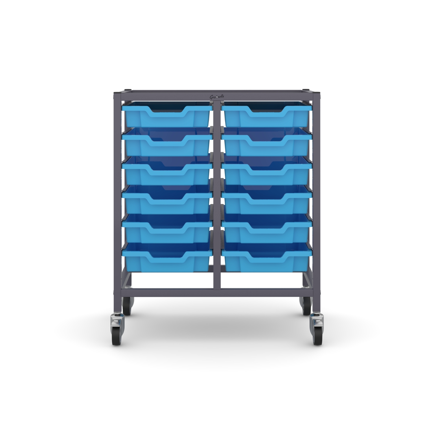 Science Range Science Bench Height Double Trolley - 12 Shallow Trays ...