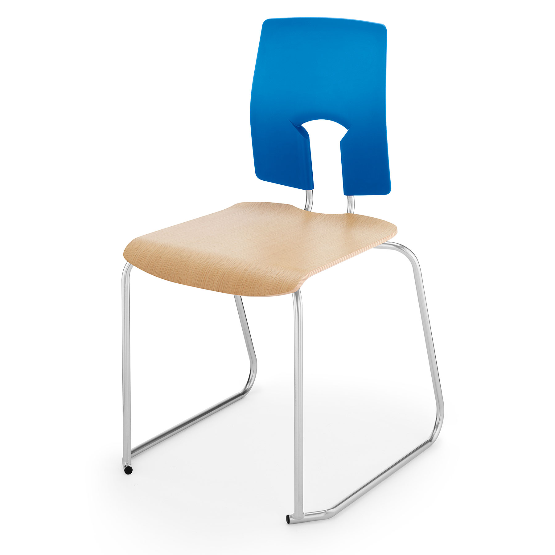 SE Classic School Classroom Skid-Base Chair + Wooden Seat | theClassroom.co