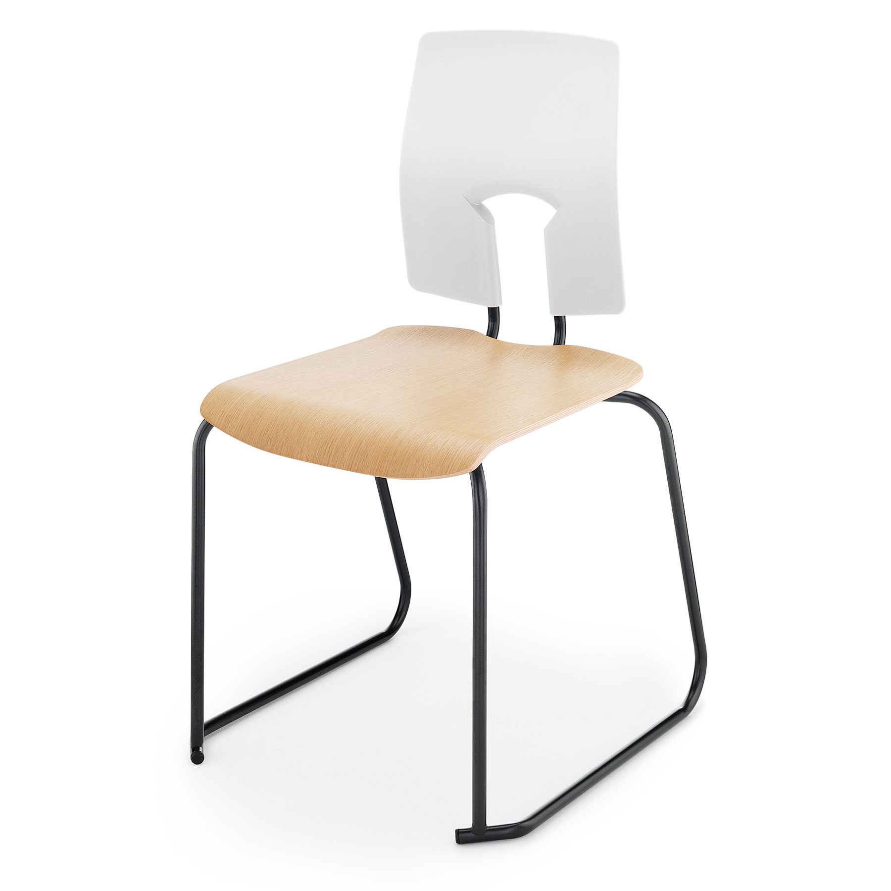 SE Classic School Classroom Skid-Base Chair + Wooden Seat | theClassroom.co