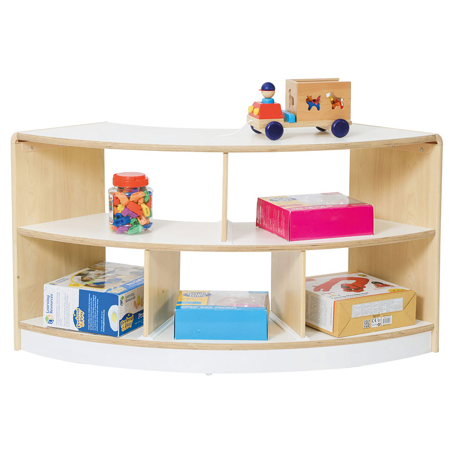 Alps Open Back 2 Shelf Curved Classroom Unit | theClassroom.co