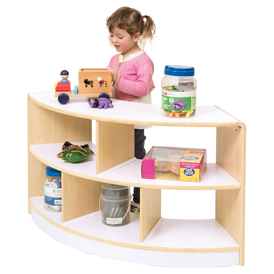 Alps Open Back 2 Shelf Curved Classroom Unit | theClassroom.co