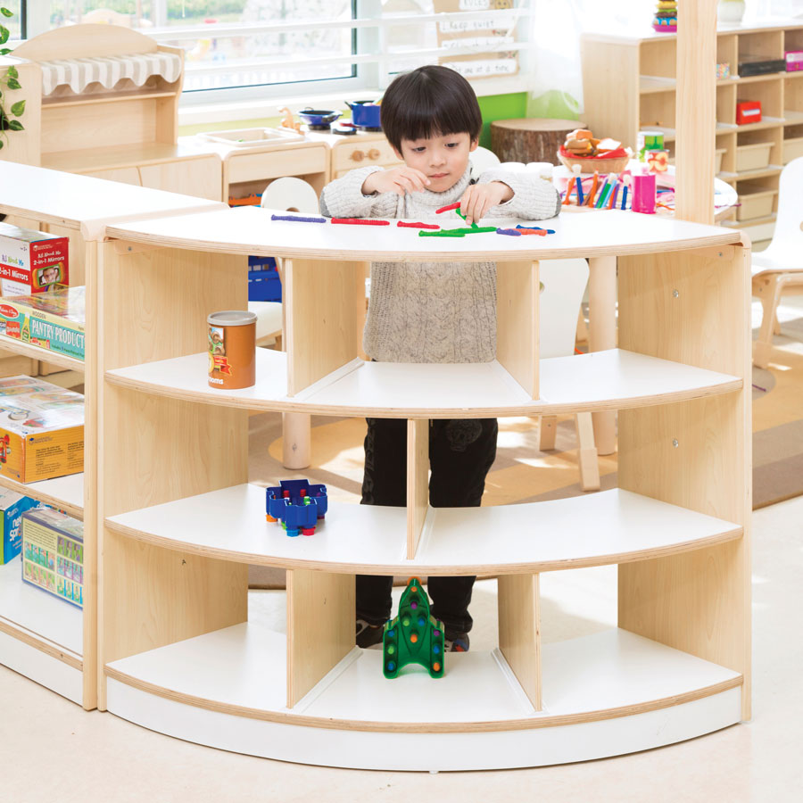 Alps Open Back 3 Shelf Curved Classroom Unit | theClassroom.co