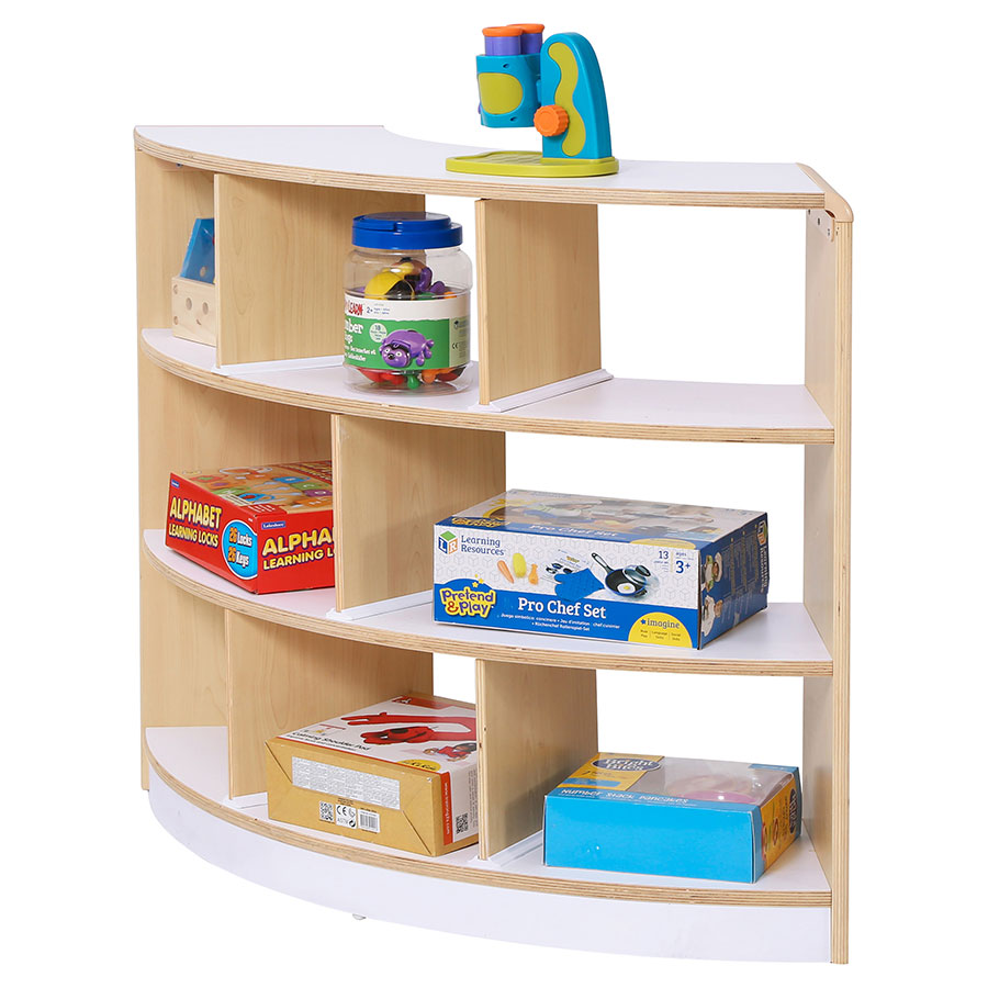 Alps Open Back 3 Shelf Curved Classroom Unit | theClassroom.co