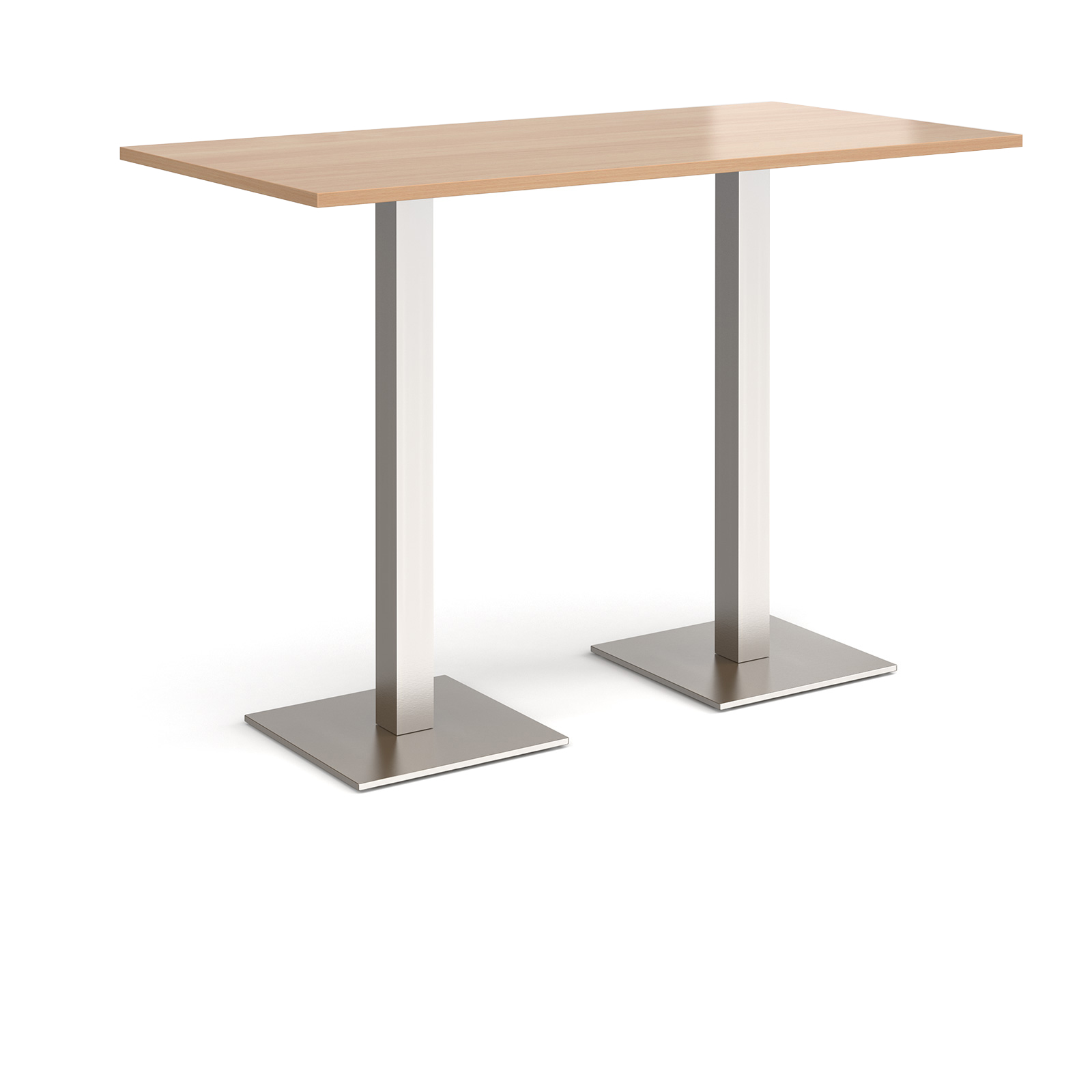 Brescia Rectangular Poseur Table with Flat Square Bases | theClassroom.co