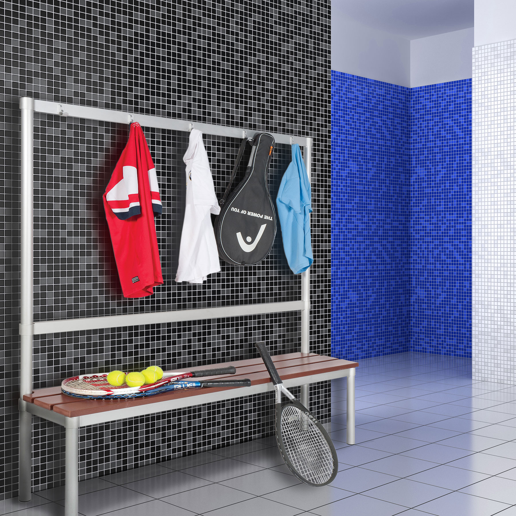 Enviro Changing Room Bench - Coloured Hooks | theClassroom.co