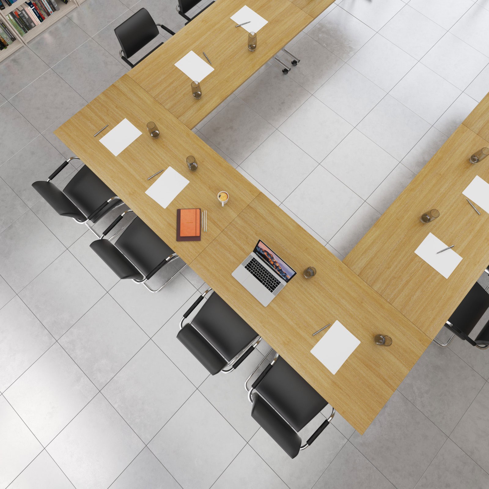 Rectangular Folding Leg Table with Straight Foot Rails | theClassroom.co