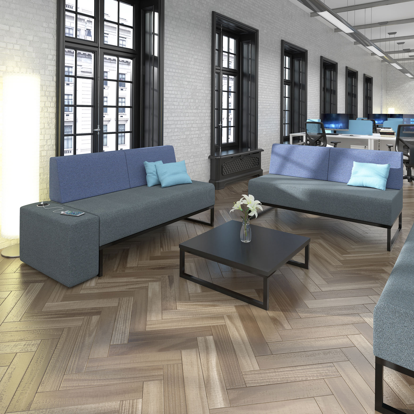 Nera Corner Unit Table 700mm x 700mm with Black Frame | theClassroom.co