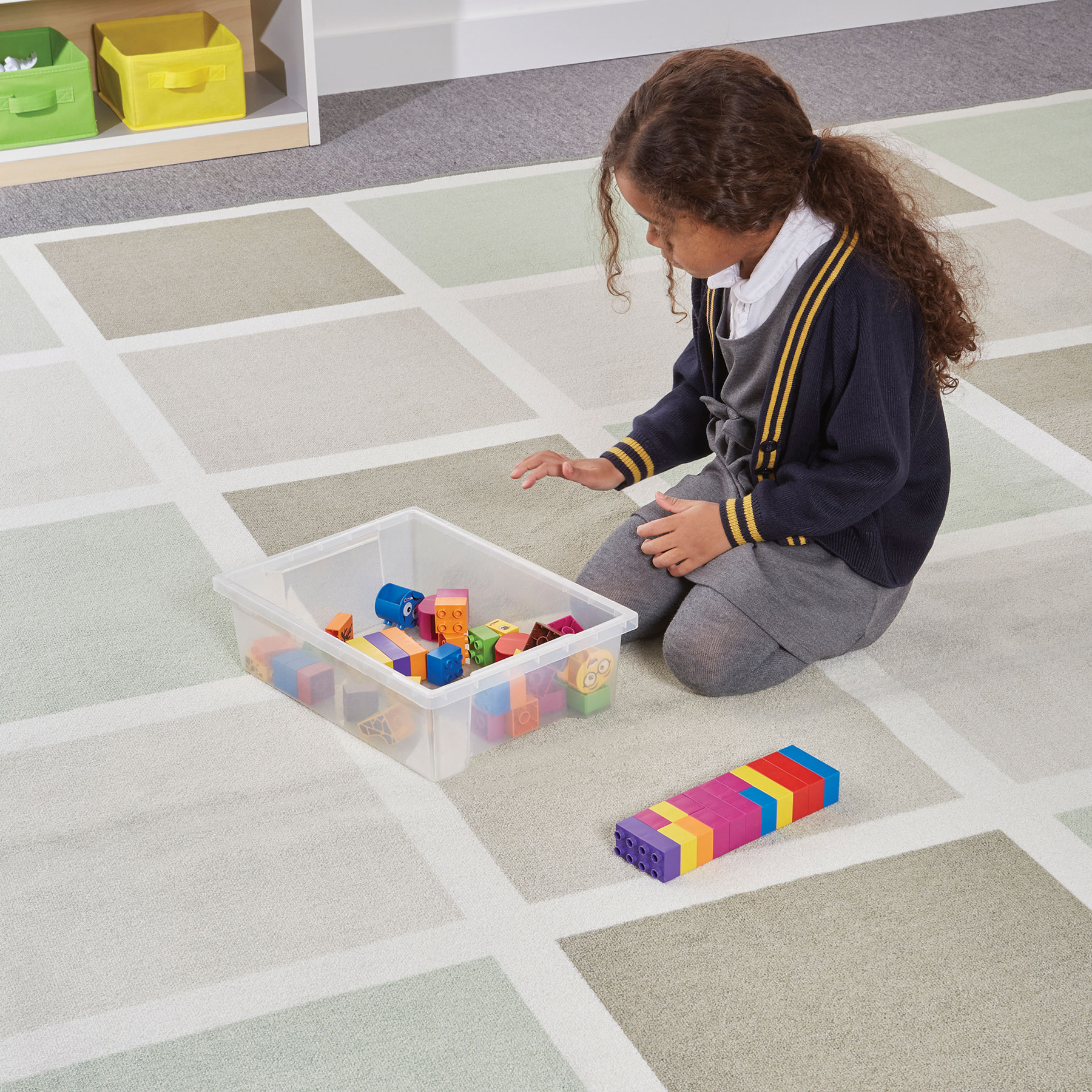 Neutral Squares Classroom Rug | theClassroom.co