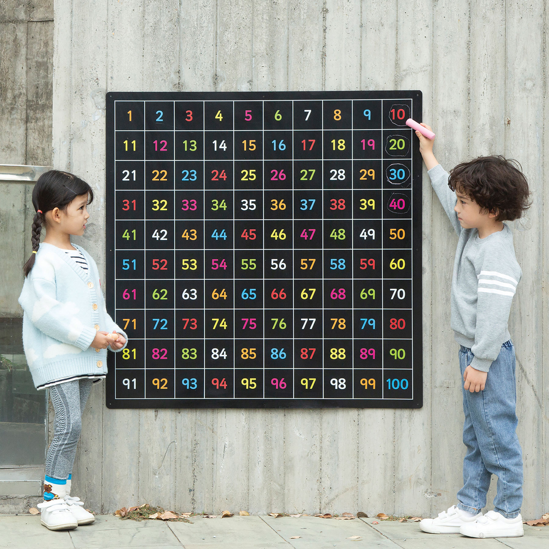 Outdoor - Number 1-100 Chalkboard (coloured) | theClassroom.co