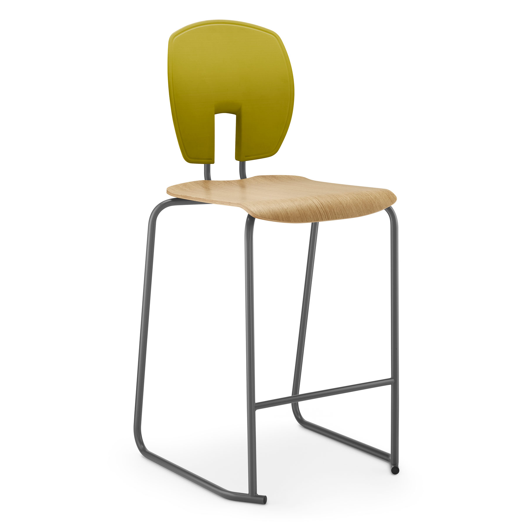 SE Curve School Stool + Backrest + Wooden Seat | theClassroom.co