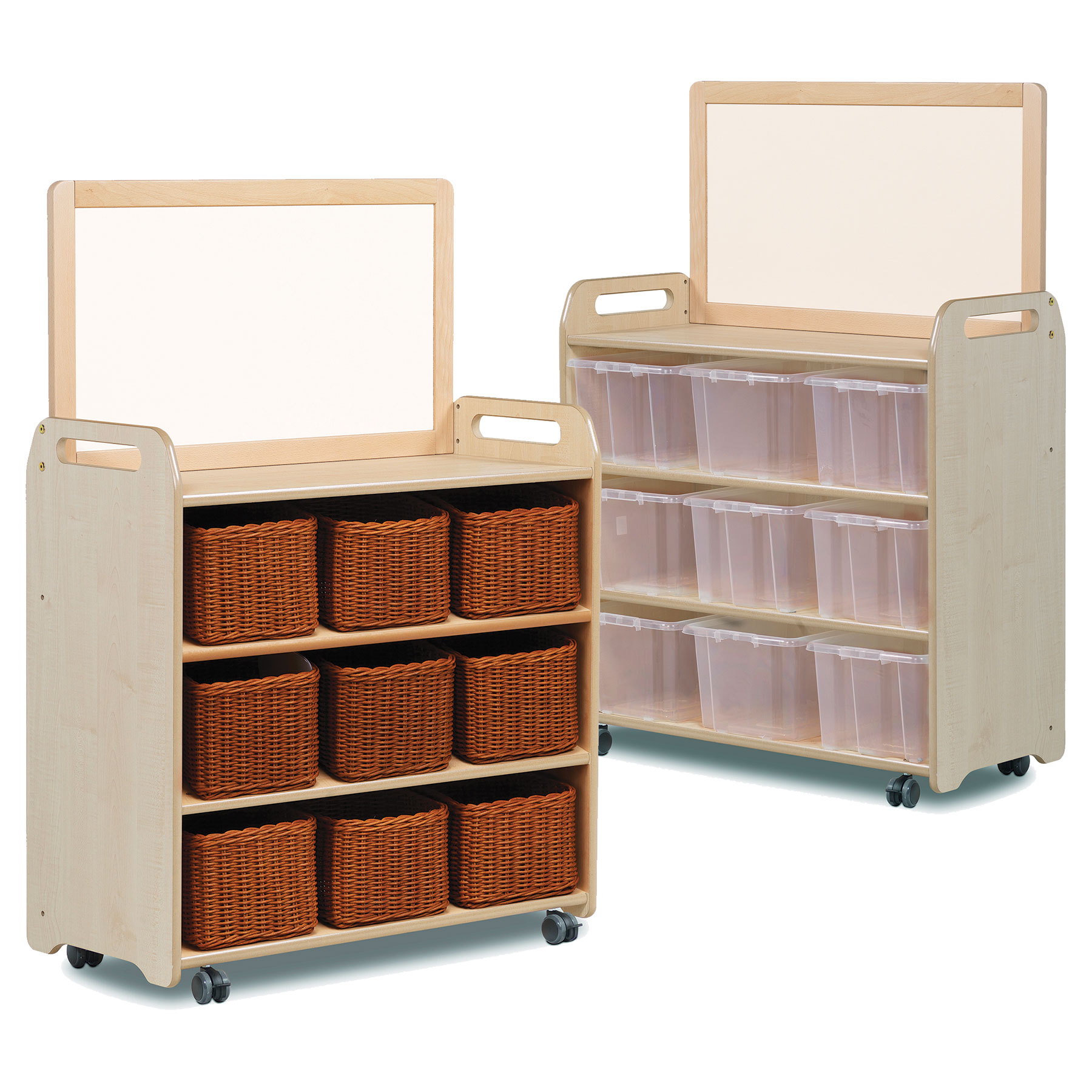 Tall Mobile Storage Unit + Magnetic Whiteboard