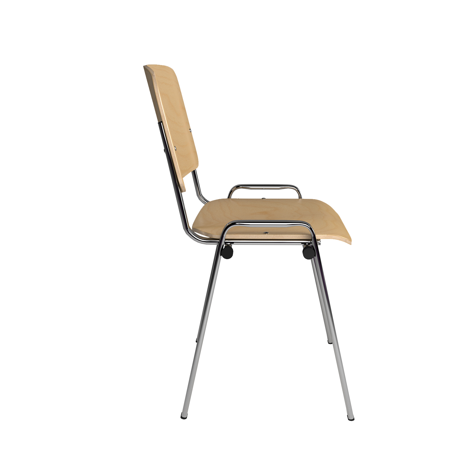 ISO Wooden Meeting Room Stackable Chair with Chrome Frame | theClassroom.co