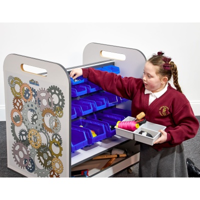 MakerTeam 4 Shelf Classroom Trolley | theClassroom.co