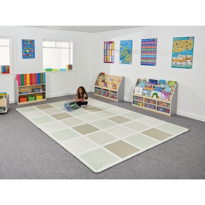 Neutral Squares Classroom Rug | theClassroom.co