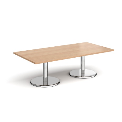 Pisa Rectangular Dining Table with Round Chrome Bases | theClassroom.co