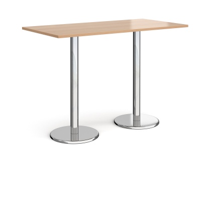 Pisa Rectangular Dining Table with Round Chrome Bases